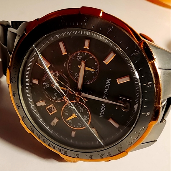 Michael Kors | Accessories | Michael Kors Rose Gold Gunmetal 42mm ...